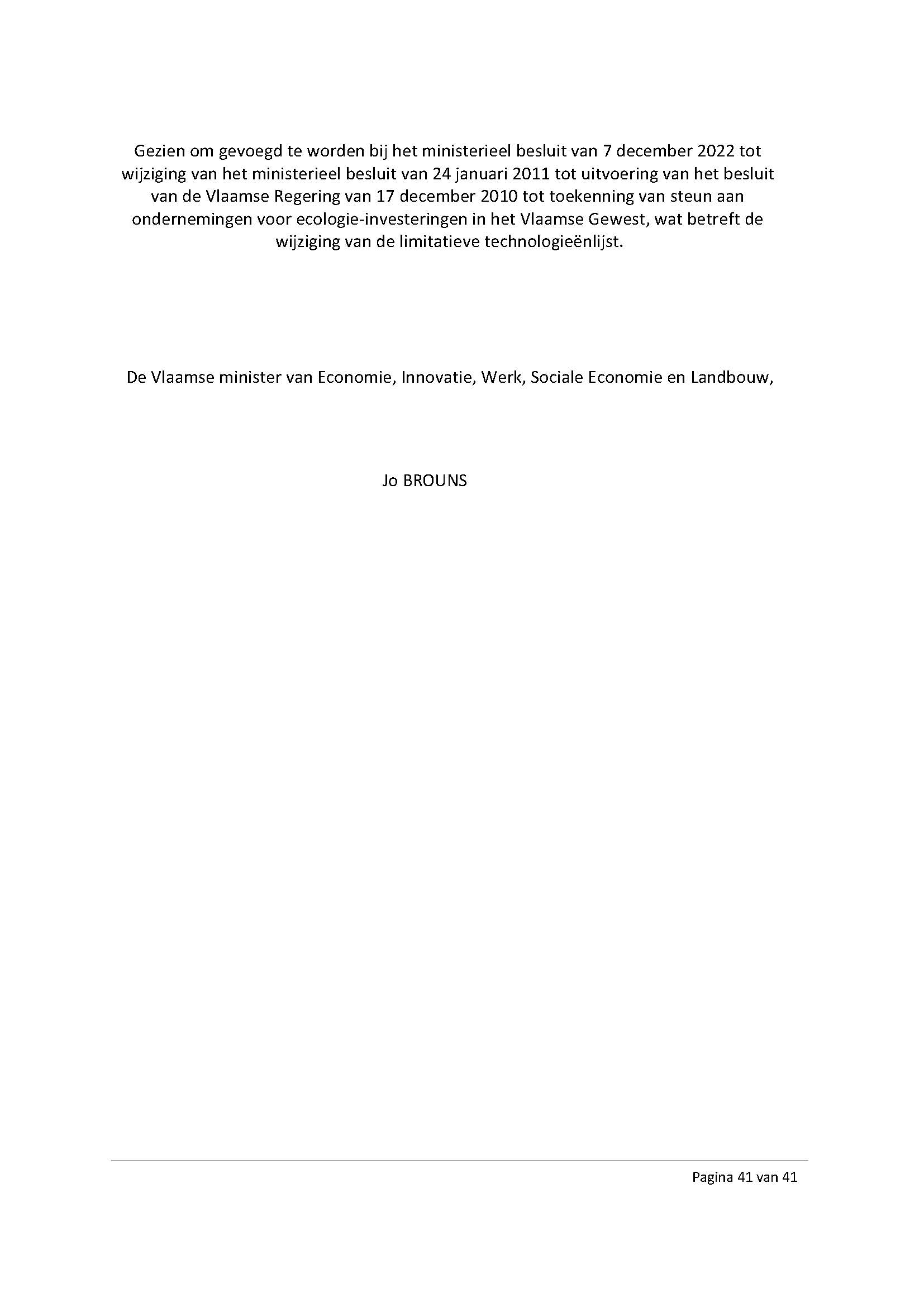 Ministerieel besluit tot wijziging van het ministerieel besluit van 24 ...