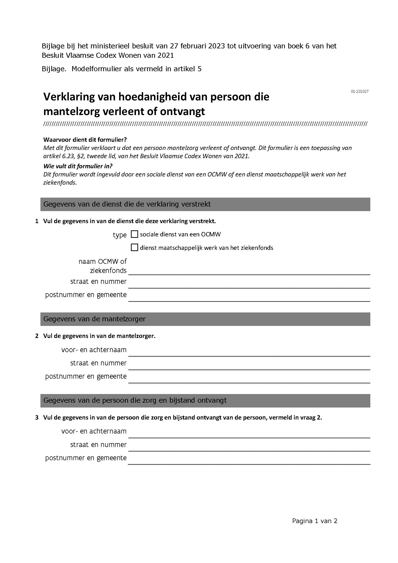 Ministerieel besluit tot uitvoering van boek 6 van het Besluit Vlaamse ...