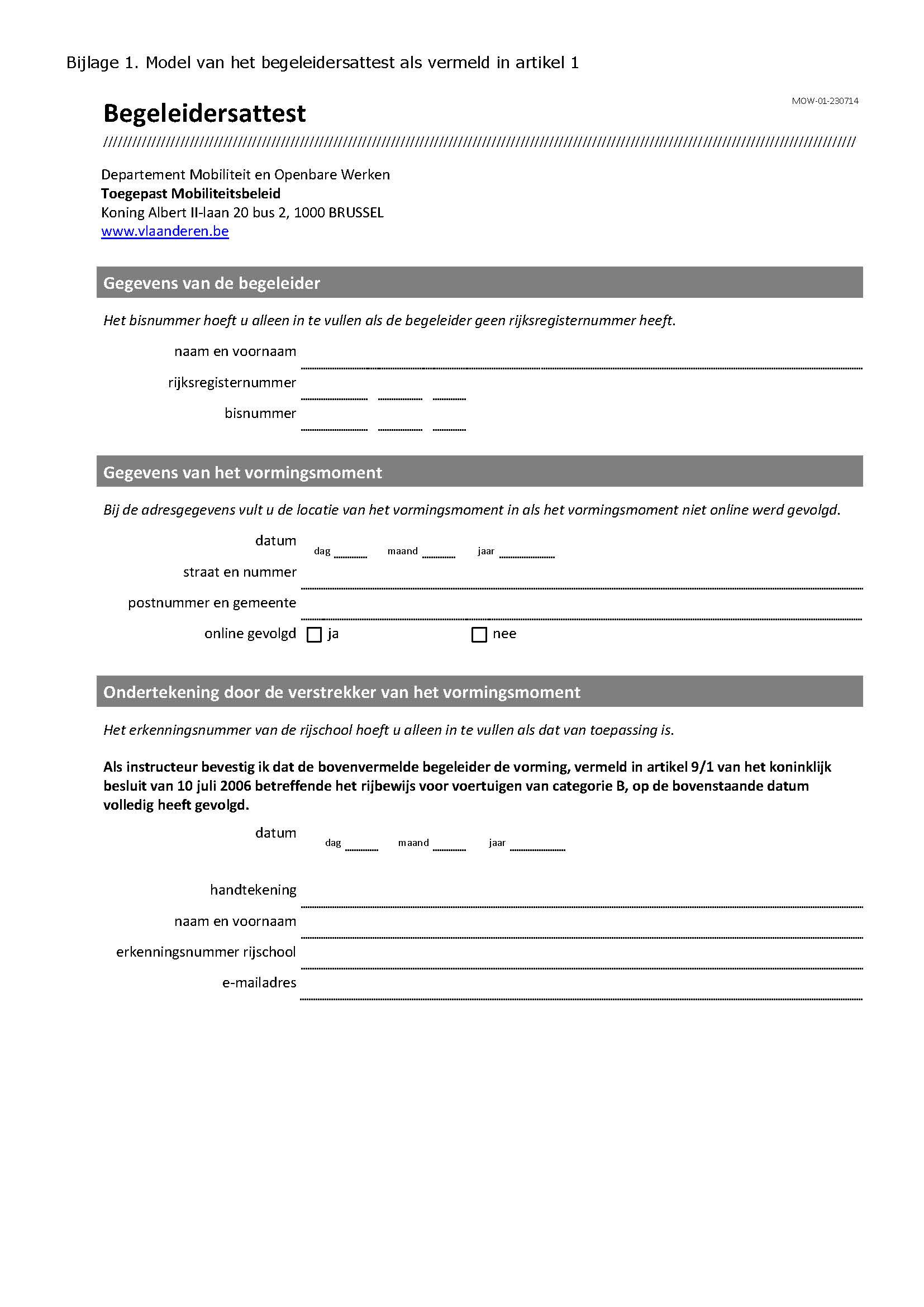 Ministerieel besluit tot vaststelling van de modellen van documenten ...