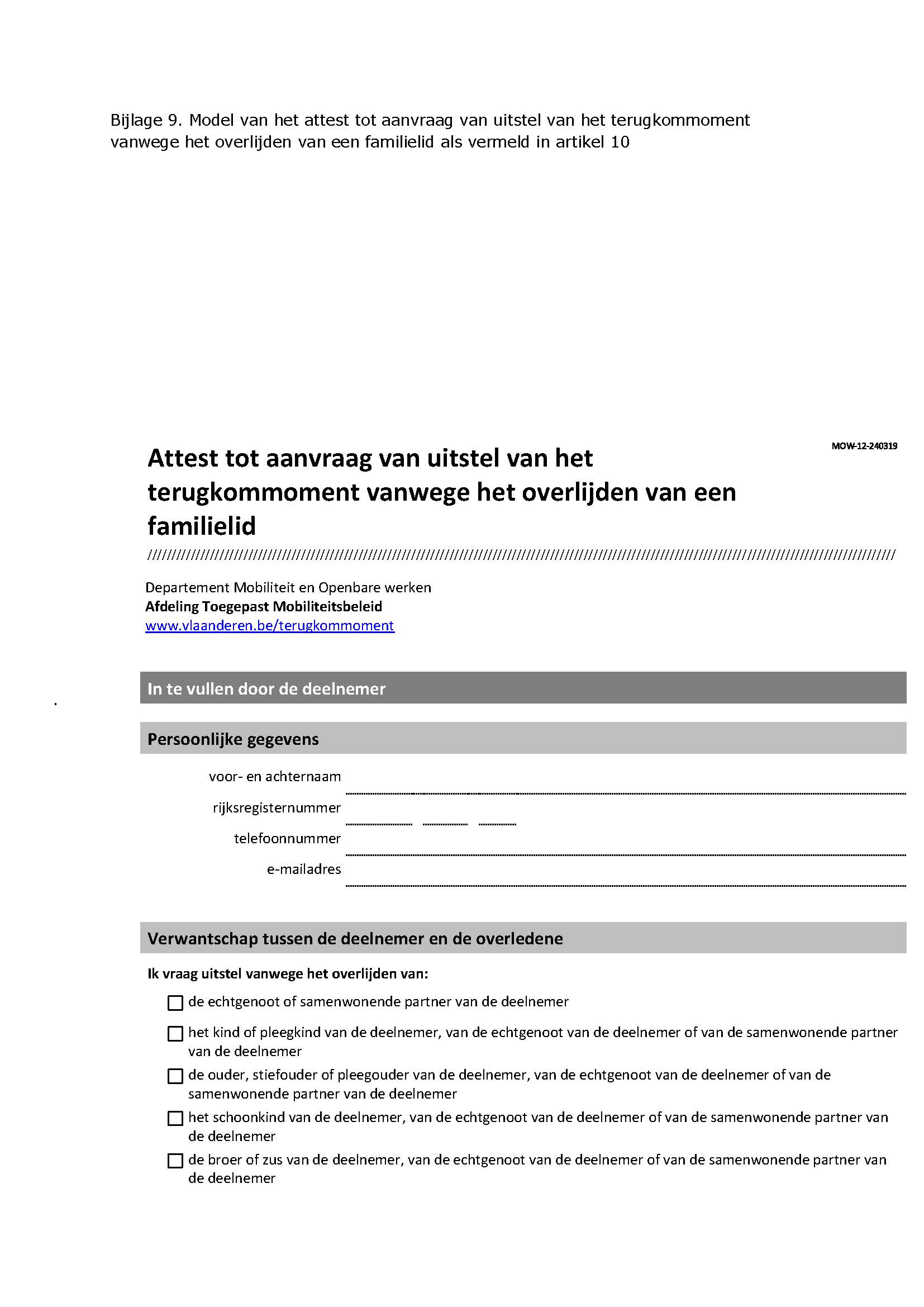 Ministerieel besluit tot vaststelling van de modellen van documenten ...